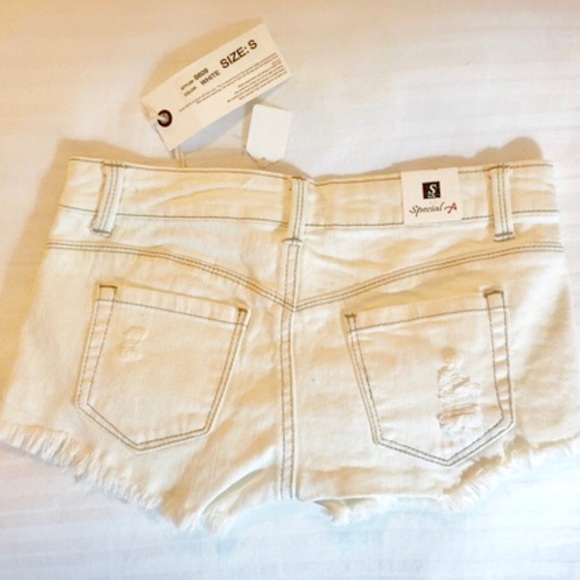 Shorts | Distressed White Denim Cutoff Shorts By Special A | Poshmark